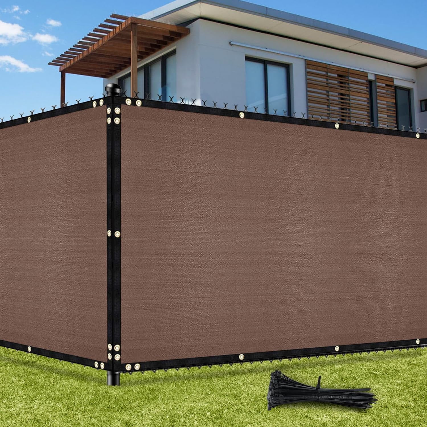 Privacy Screen Fence 4ft x 50ft Brown Covering Heavy Duty Chain Link ...