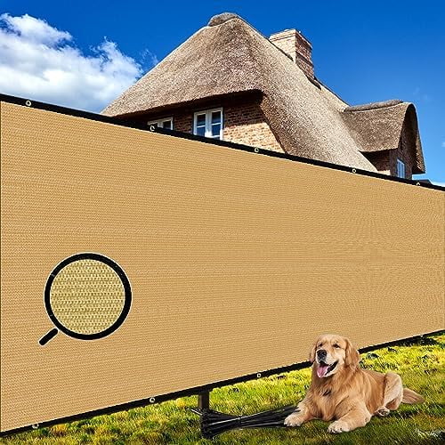 Privacy Screen Fence 6'x98' Sand Outdoor HDPE Mesh Panels Shade Net ...