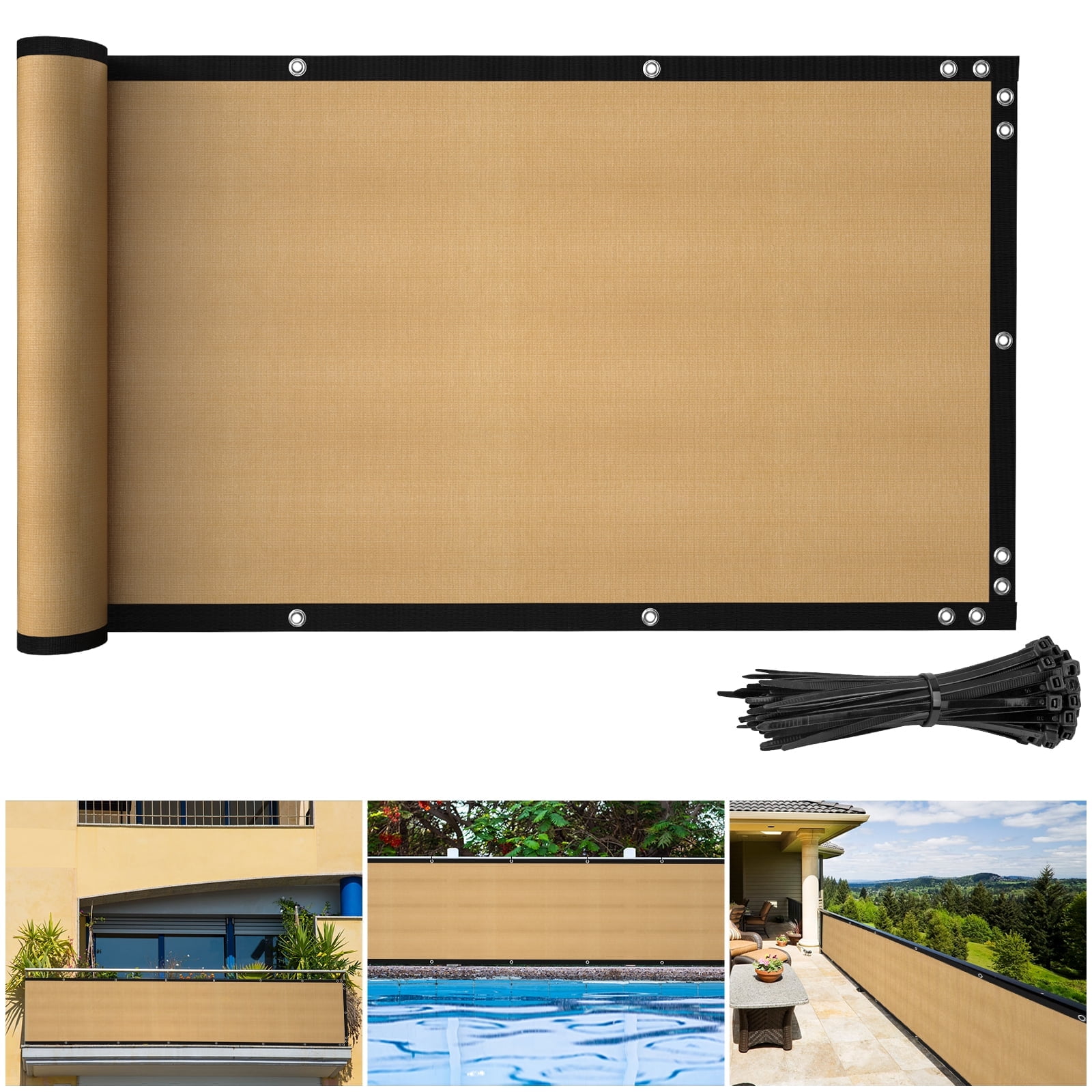 Privacy Screen Fence, TKOOFN 3' x 10' Heavy Duty Windscreen Shade Cover ...
