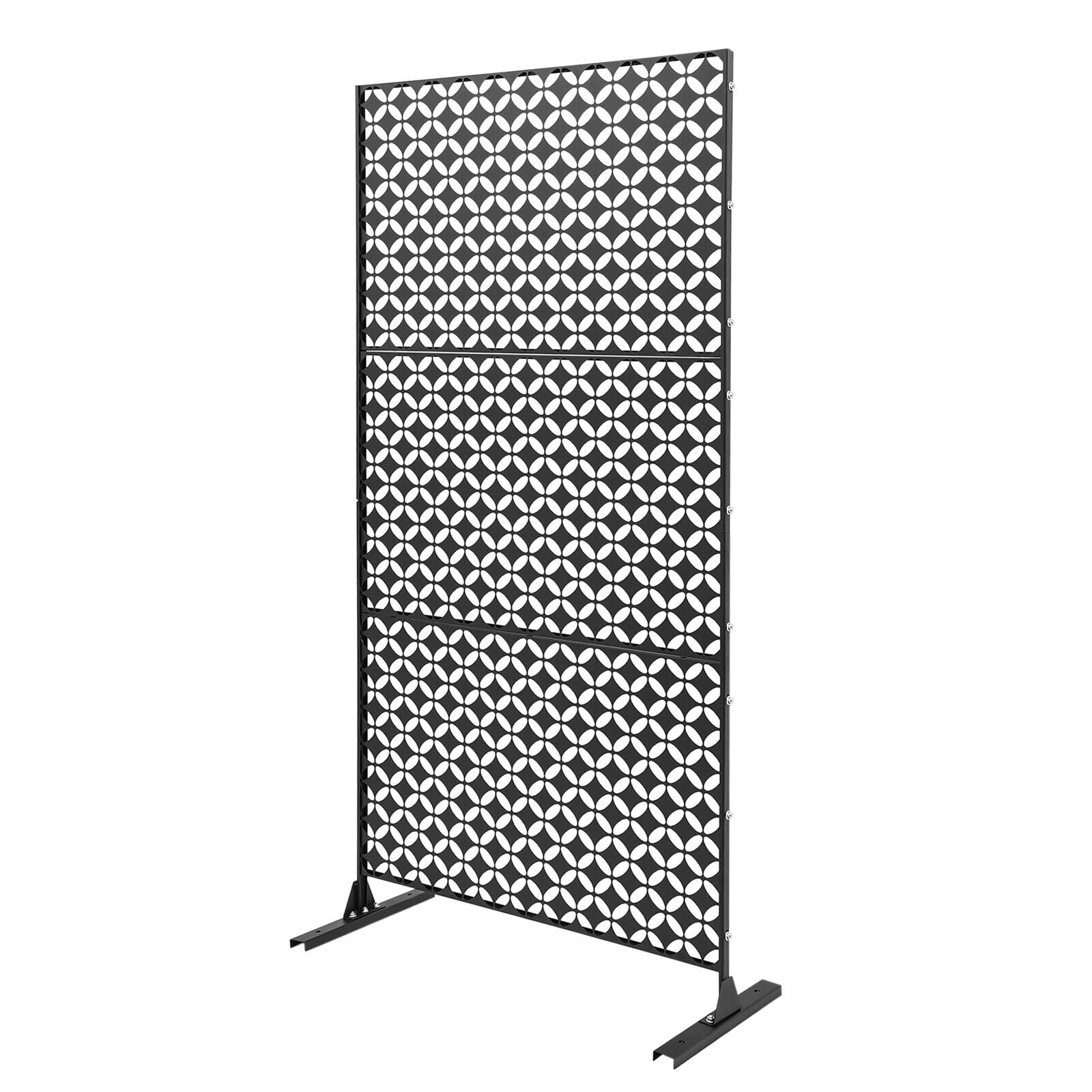 Privacy Screen Freestanding Privacy Fence Screen Black 35.4X74.8in ...