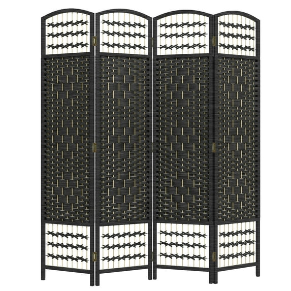Privacy Screen HOMCOM 4 Panel Room Divider, Folding Privacy Screen, 5.6 ...