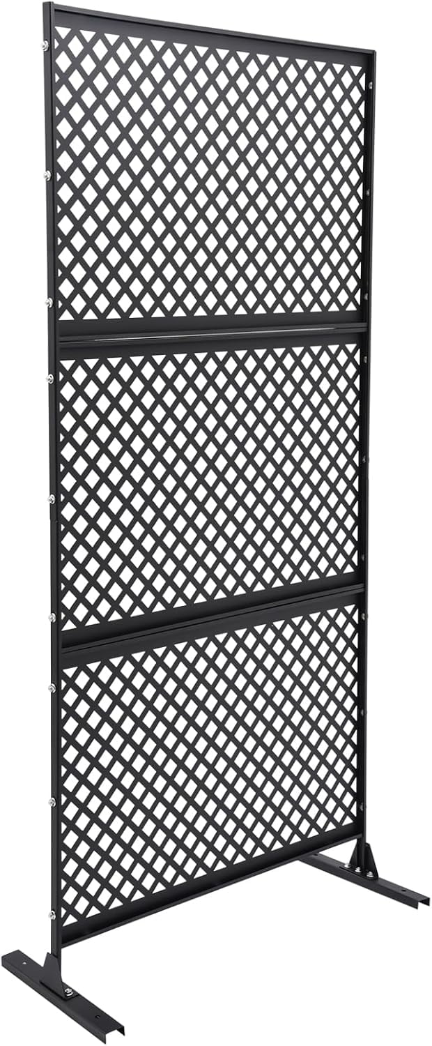 Privacy Screen Metal Privacy Screen 74.8" H×35.4" W, Freestanding Metal ...