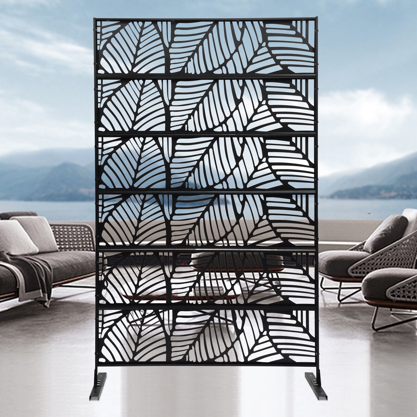 Privacy Screen Modern Metal Privacy Fence Screen Panels with Stand ...