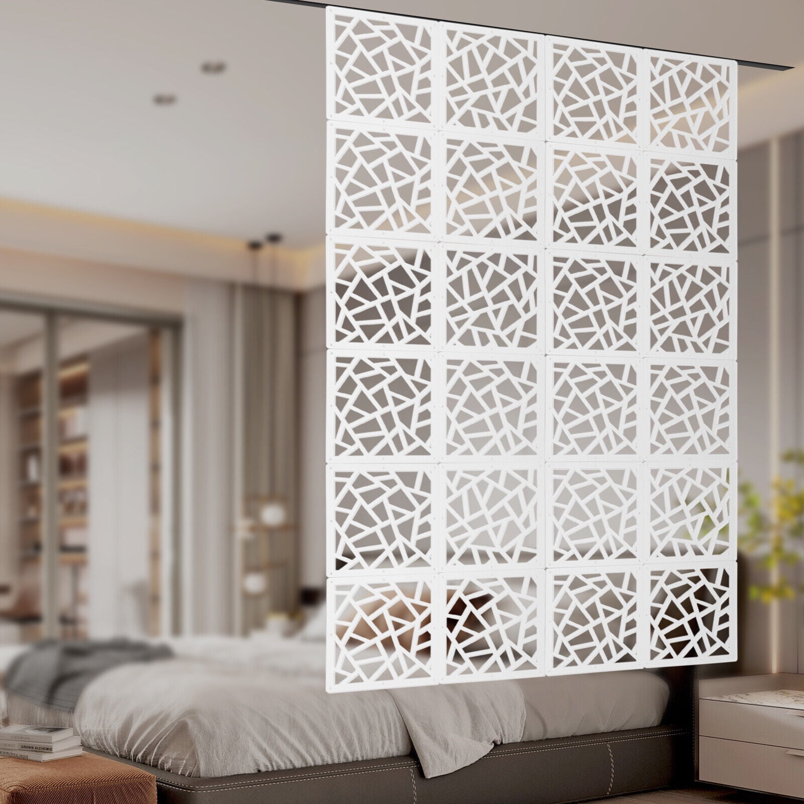 Privacy Screen Panels Hanging Room Divider Decorative Hollow Out Design ...