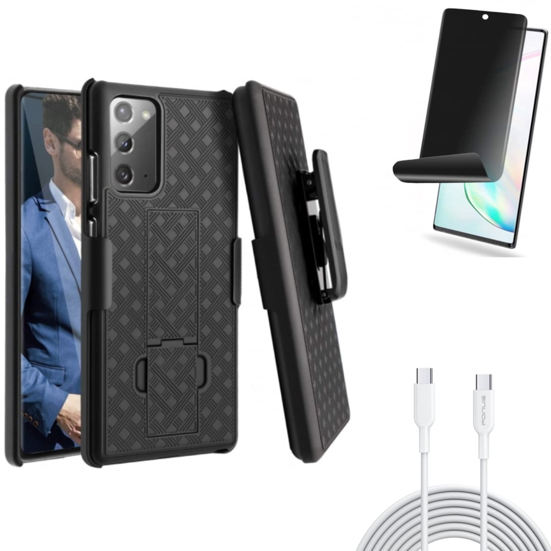 Privacy Screen Protector & 6ft Long Type-C Cable & Case Belt Clip for ...