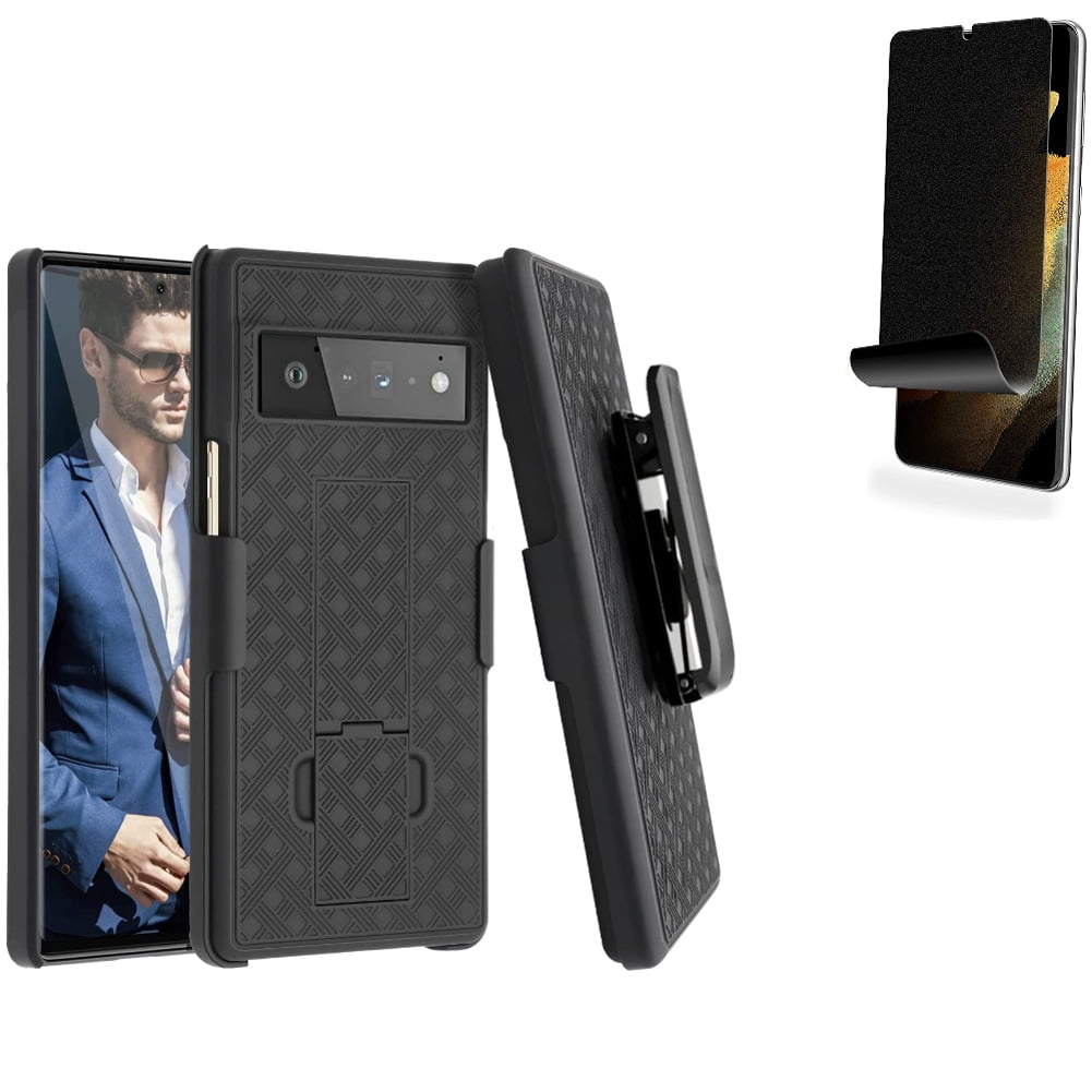 Privacy Screen Protector & Case Belt Clip for Google Pixel 6 (6.4 ...