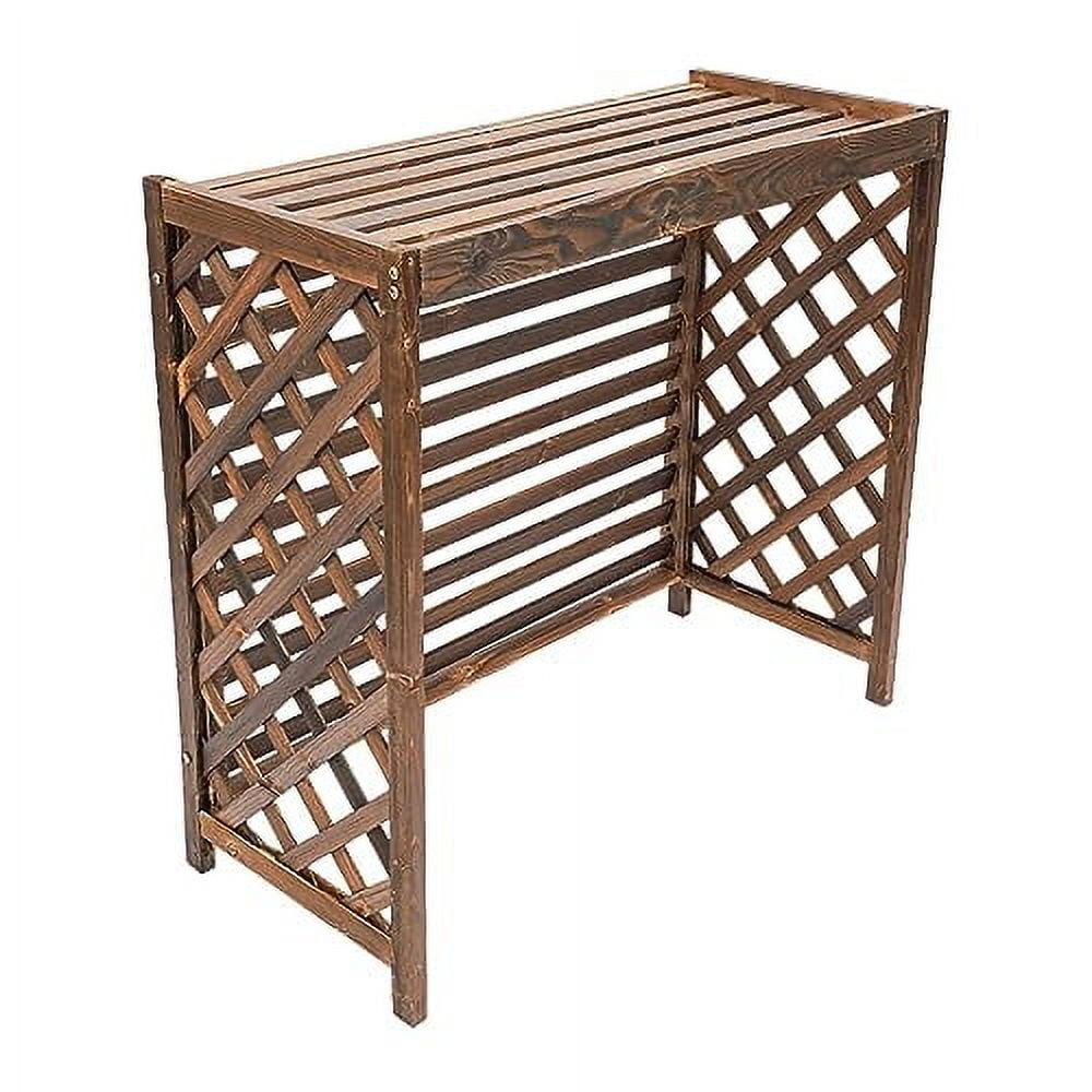 Privacy Screens 17" H x 37" W Air Conditioner Fence Screen Wooden Patio ...