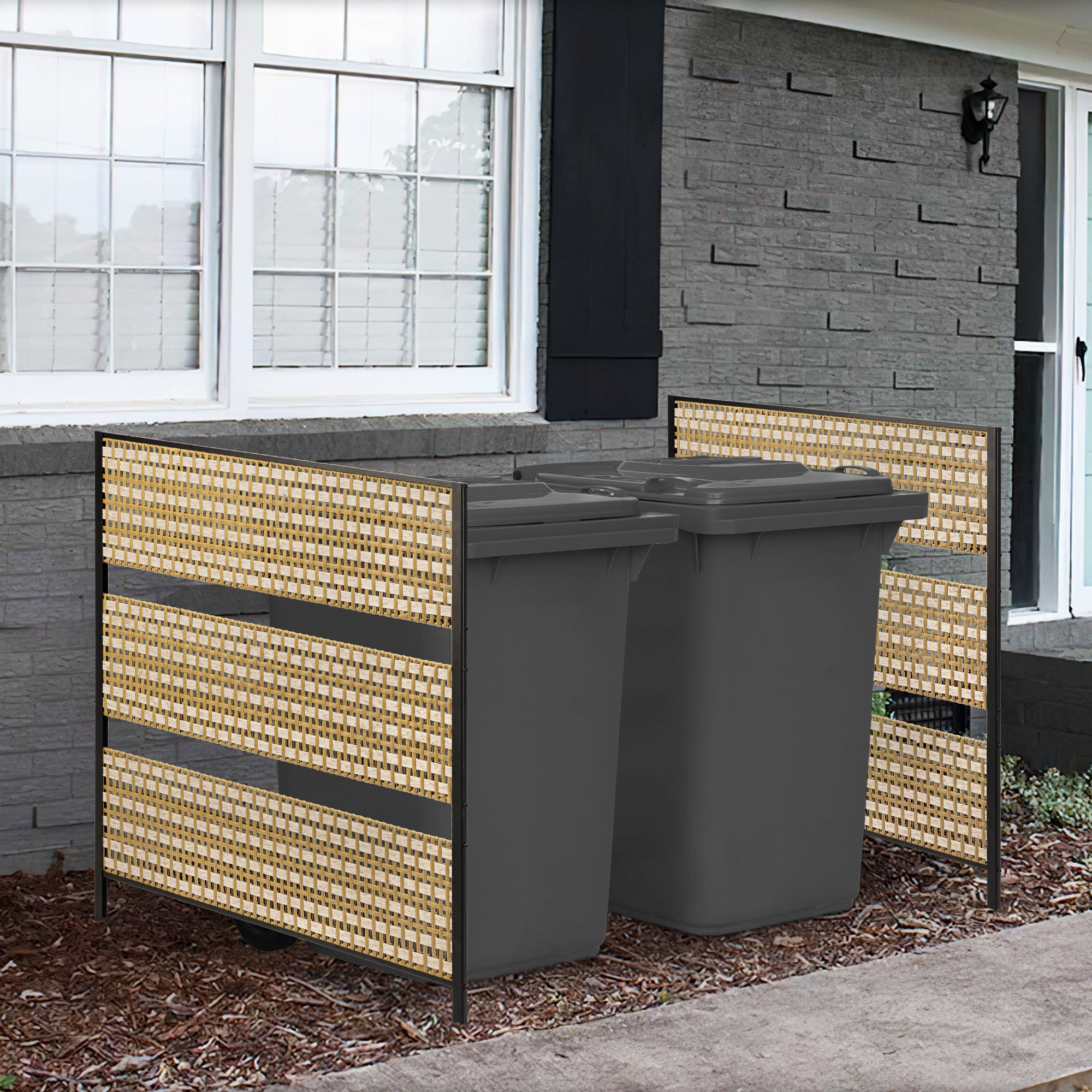 Privacy Screens, 49 "H x 39.3 "W Outdoor Fence Panels, Rattan Outdoor ...