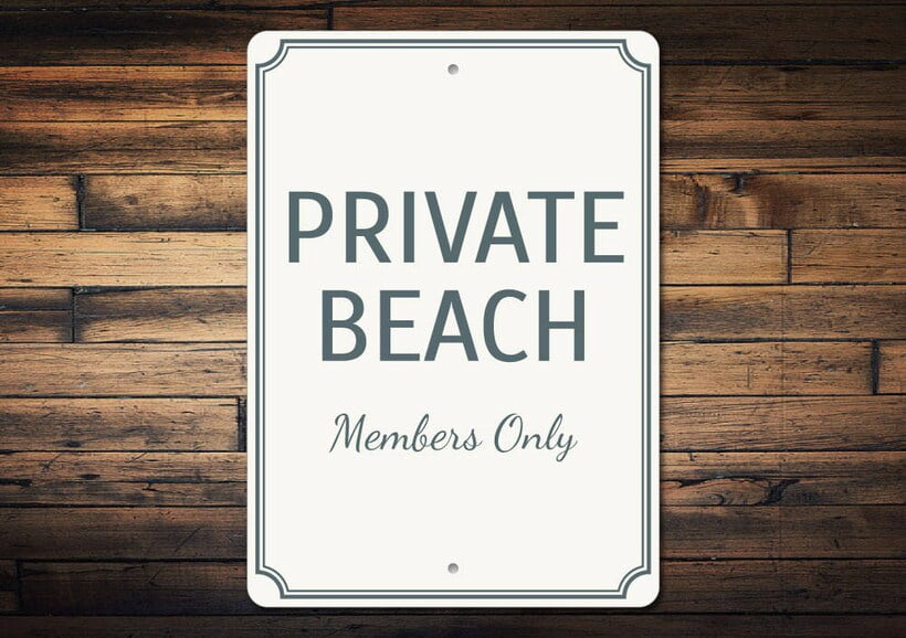 Private Beach Sign Members Only Sign Beach Marker Sign Beach Private ...