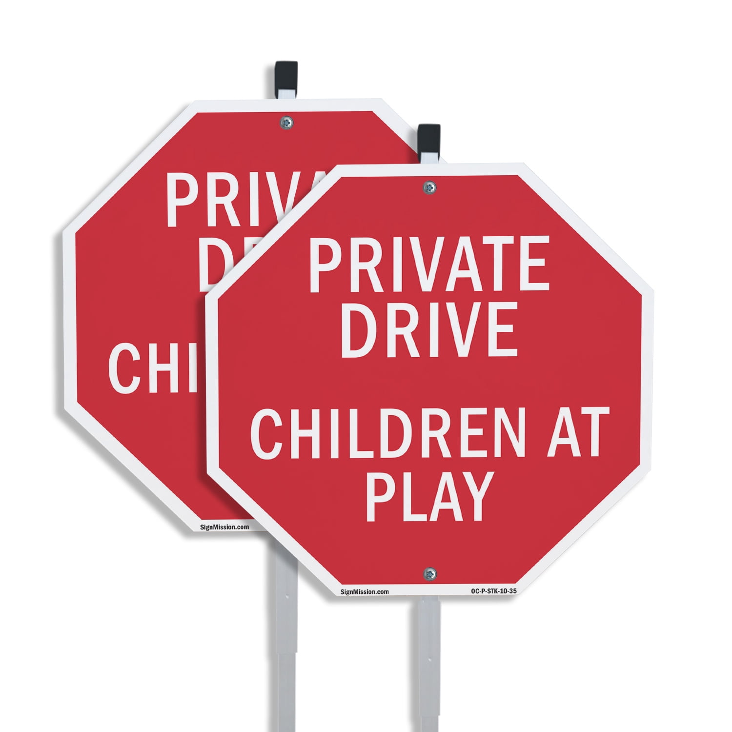 Private Drive Children at Play (2 Pack) 10 inch X 10 inch Octagon ...