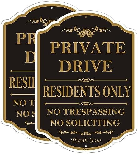 Private Drive Residents Only No Trespassing No Soliciting Signs 14"x 10 ...
