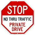 Private Drive Sign, No Thru Traffic Sign, 12x12 Aluminum - Walmart.com