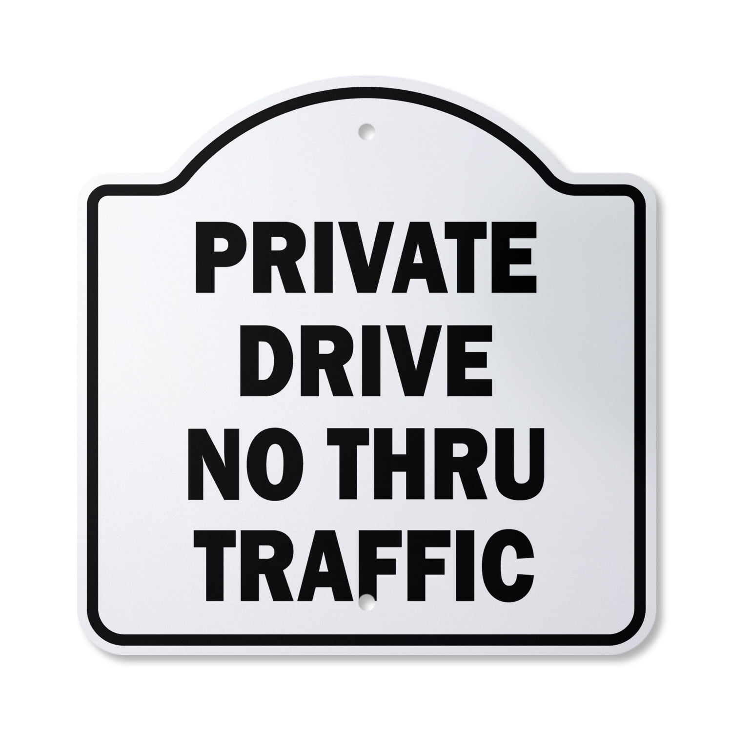 Private Drive No Thru Traffic 10” x 10” Sign | Indoor/Outdoor Plastic ...