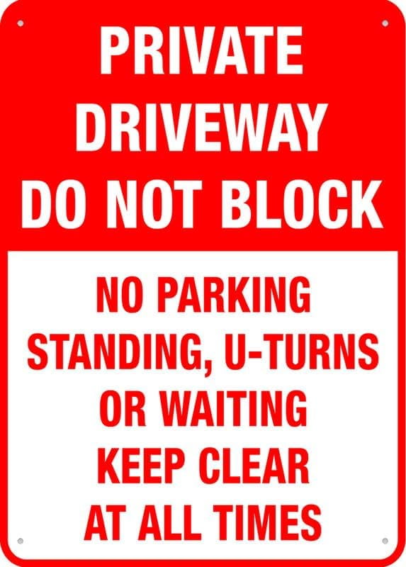 Private Driveway Do Not Block Sign 12X8 Inches Metal Aluminum Signs ...