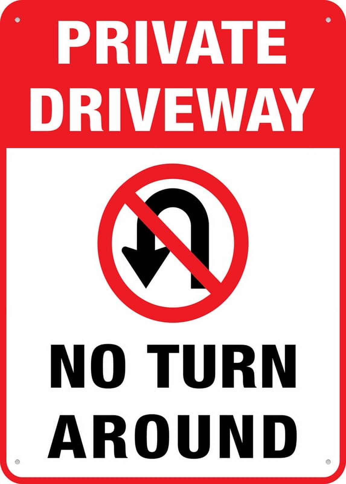 Compladeta Private Driveway No Turn Around Tin Sign, 12x8 Inch ...