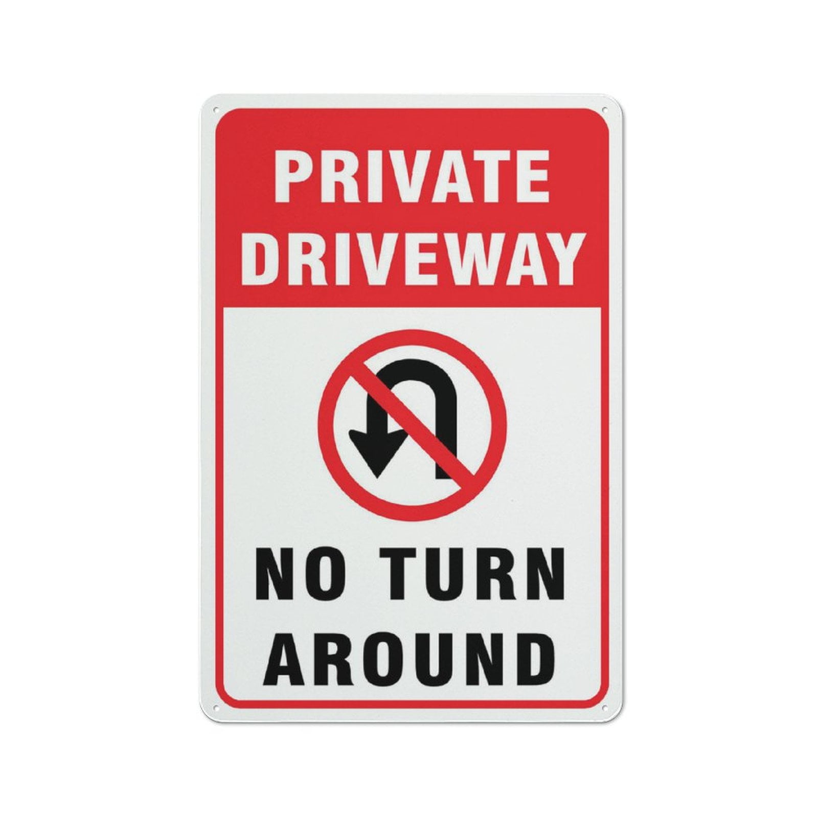 Private Driveway No Turn Around Sign For House 12" X 8" Yard Sign ...