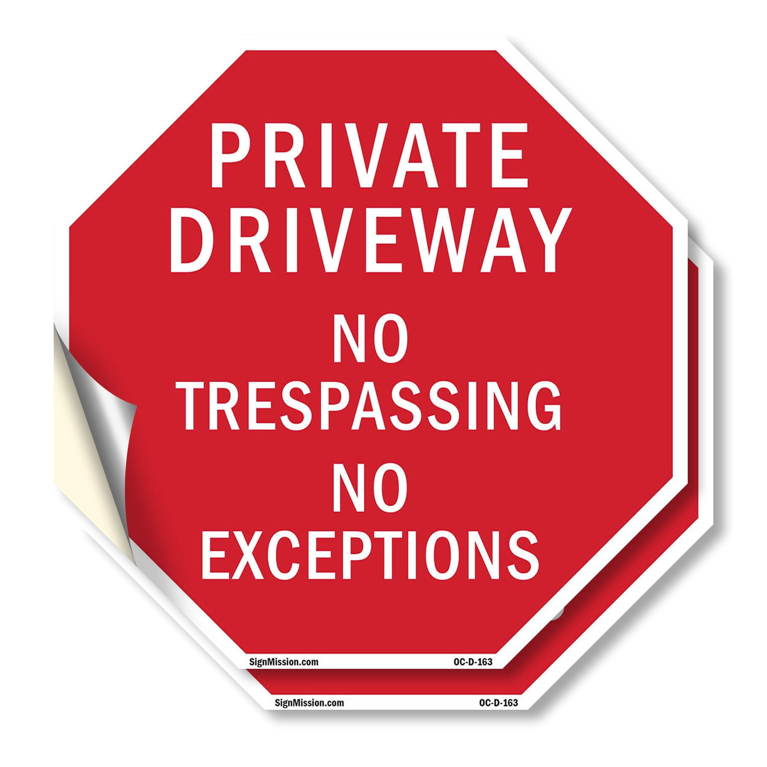Private Driveway No Trespassing No Exceptions (2 Pack) 6 inch X 6 inch ...