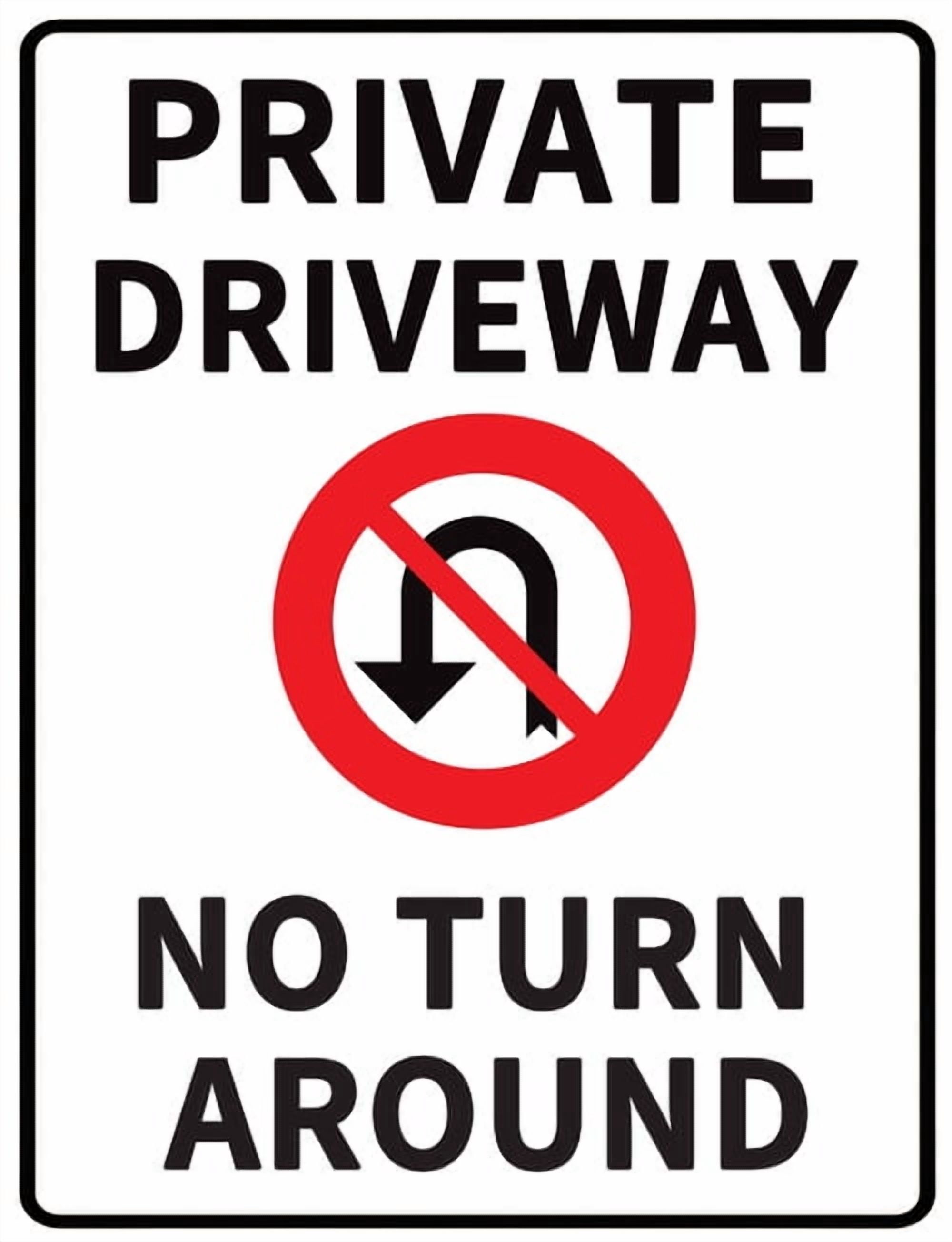 Private Driveway No Turn Around Metal Outdoor Sign for Yard For ...