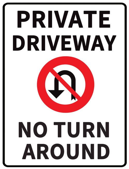 Private Driveway No Turn Around Metal Outdoor Sign for Yard For ...
