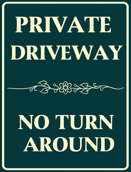 Private Driveway No Turn Around Metal Outdoor Sign for Yard ,Private ...