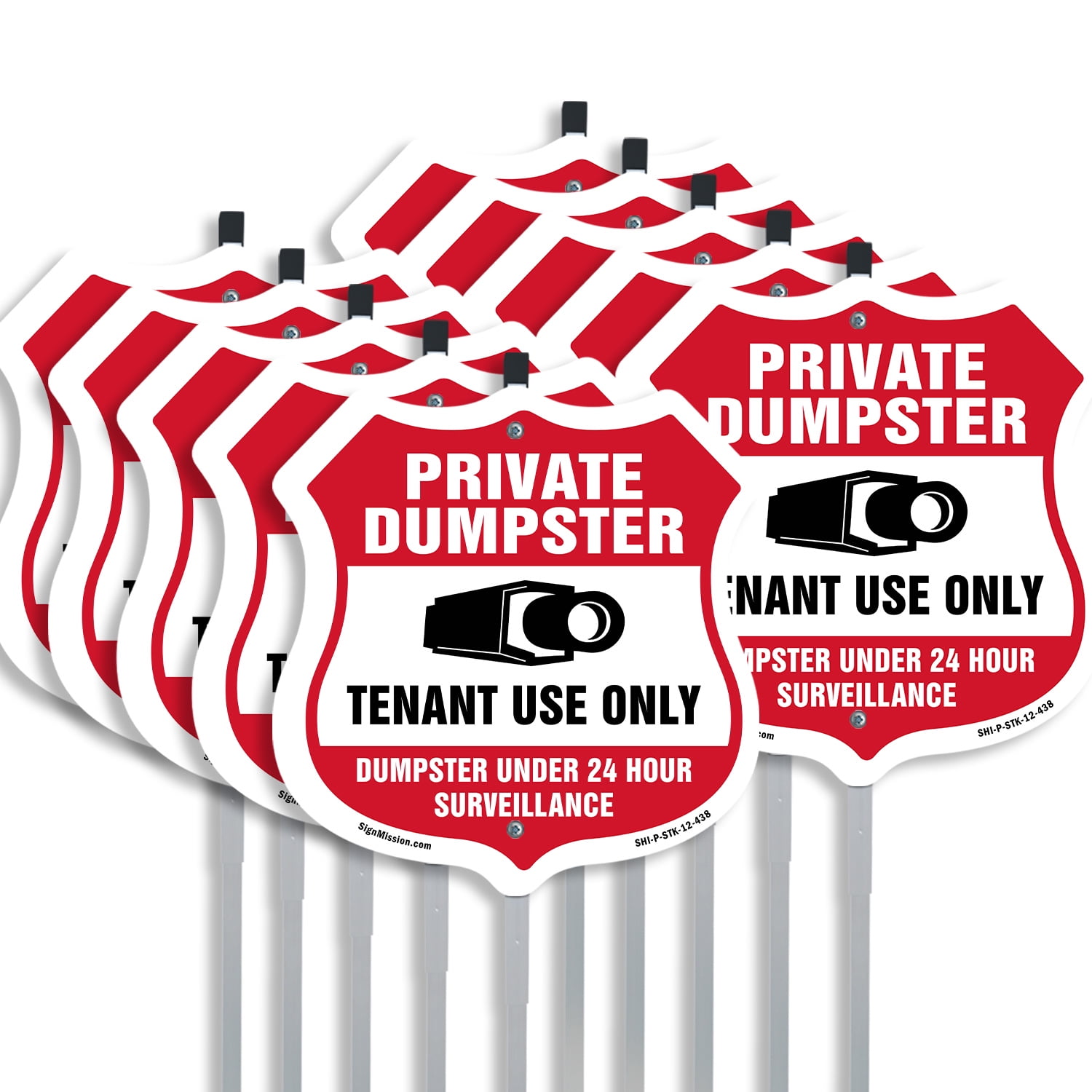 Private Dumpster Shield Sign Tenant Use Only Dumpster Under 24 Hour ...
