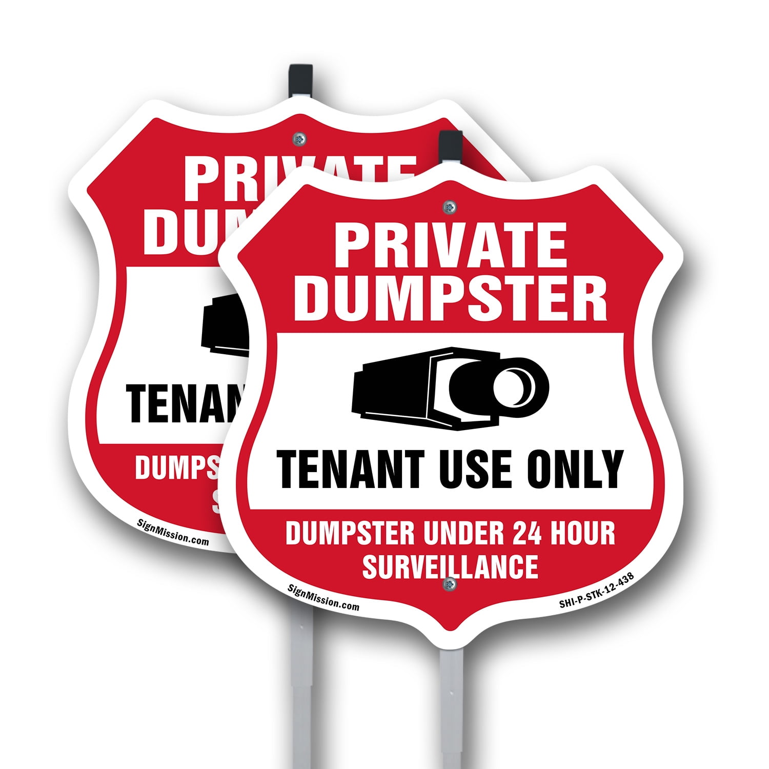 Private Dumpster Shield Sign Tenant Use Only Dumpster Under 24 Hour ...