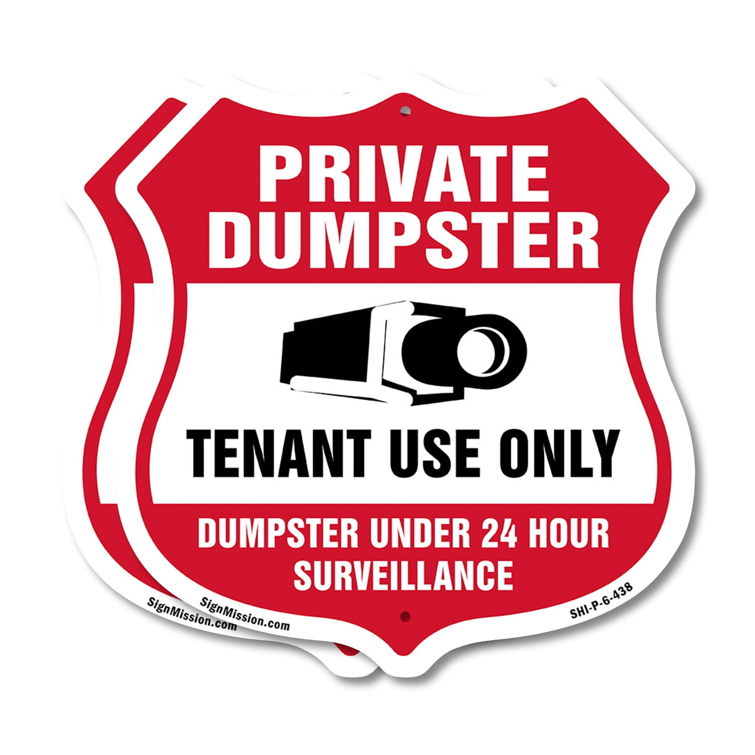 Private Dumpster Shield Sign Tenant Use Only Dumpster Under 24 Hour ...