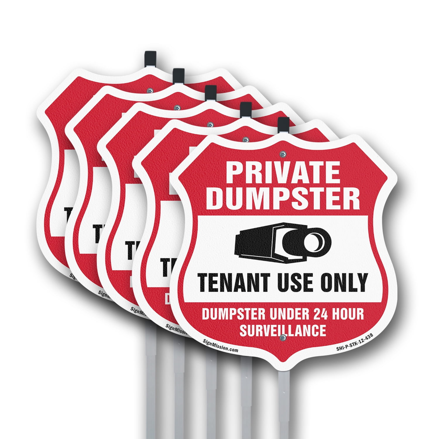 Private Dumpster Shield Sign Tenant Use Only Dumpster Under 24 Hour ...