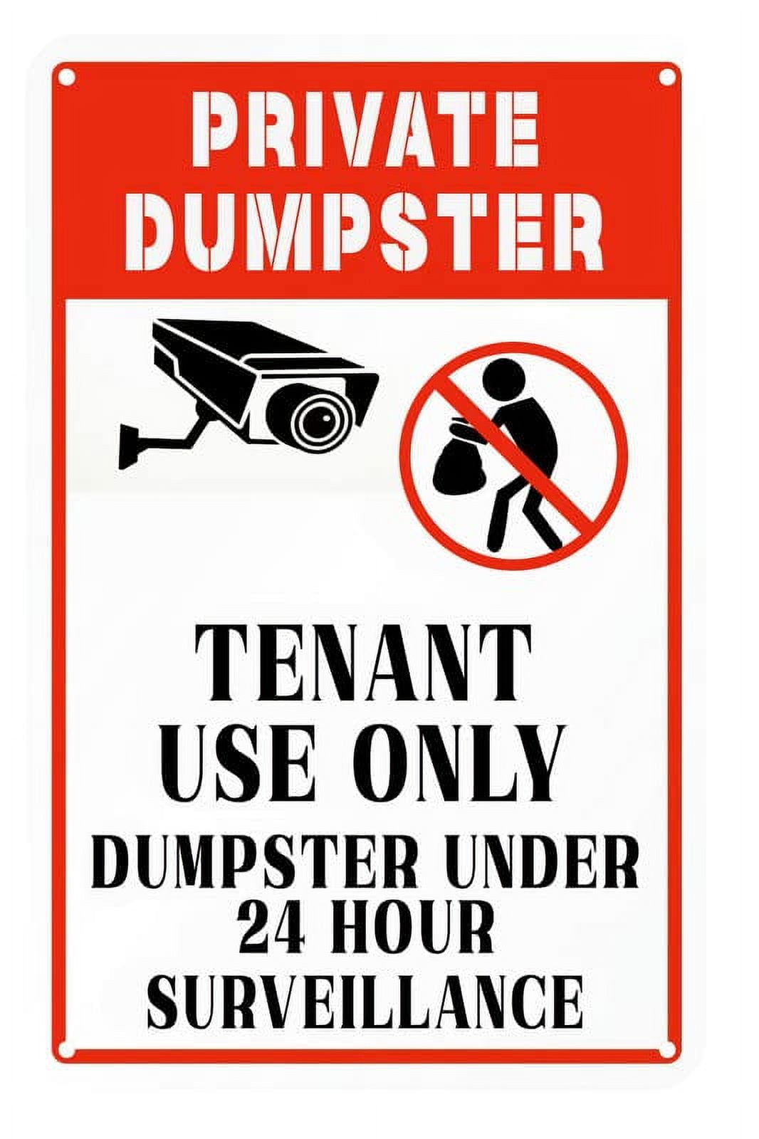 “Private Dumpster - Tenant Use Only, Dumpster Under 24 Hour ...