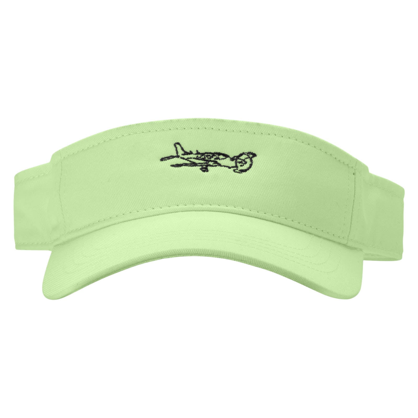 Private Jet Embroidered Brushed Sports Visor - Lime OSFM - Walmart.com