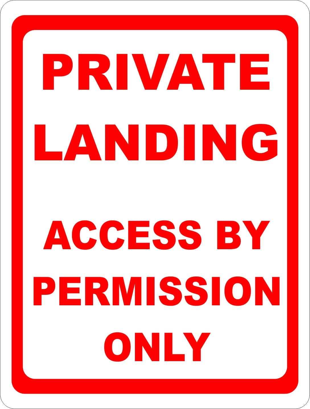 Private Landing Access By Permission Only Sign. 8x12 Metal. - Walmart.com