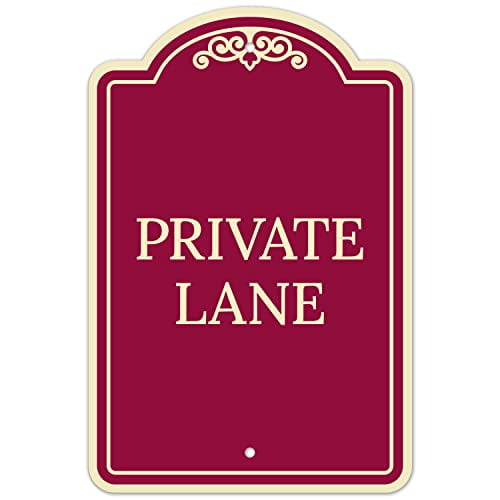 Private Lane Décor Sign, Burgundy Dark, 12x18 Inches, ACM, Fade ...