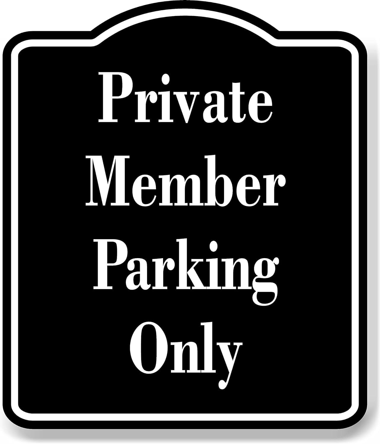Private Member Parking Only Golf Course BLACK Aluminum Composite Sign ...
