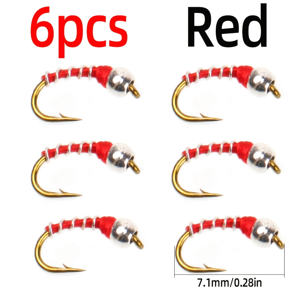 Private Model, No Matching Style 6pcs # 18 Brass Bead Head Zebra Midge ...