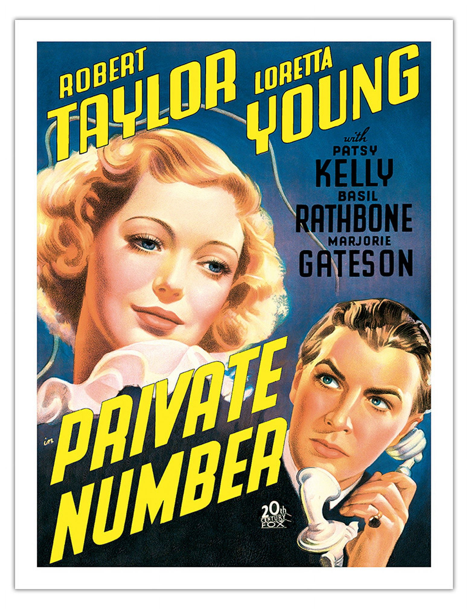 Private Number - starring Loretta Young and Robert Taylor - Vintage Film Movie Poster c.1936 ...