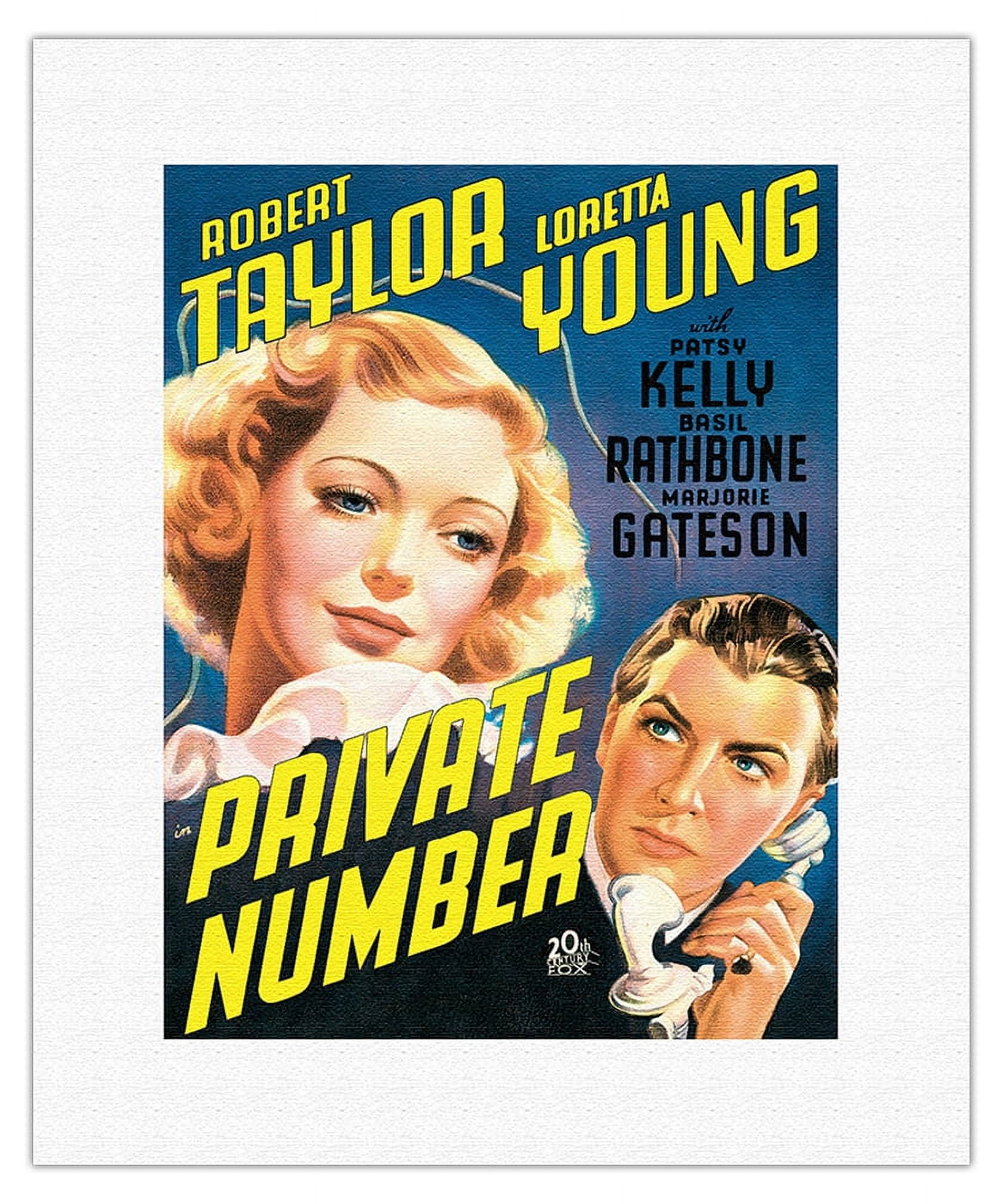 Private Number - starring Loretta Young and Robert Taylor - Vintage Film Movie Poster c.1936 ...