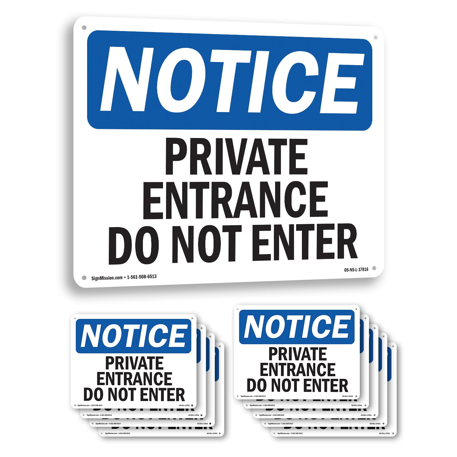 Private Office Do Not Enter OSHA Notice Rigid Plastic Sign 24 Inch x 18 ...
