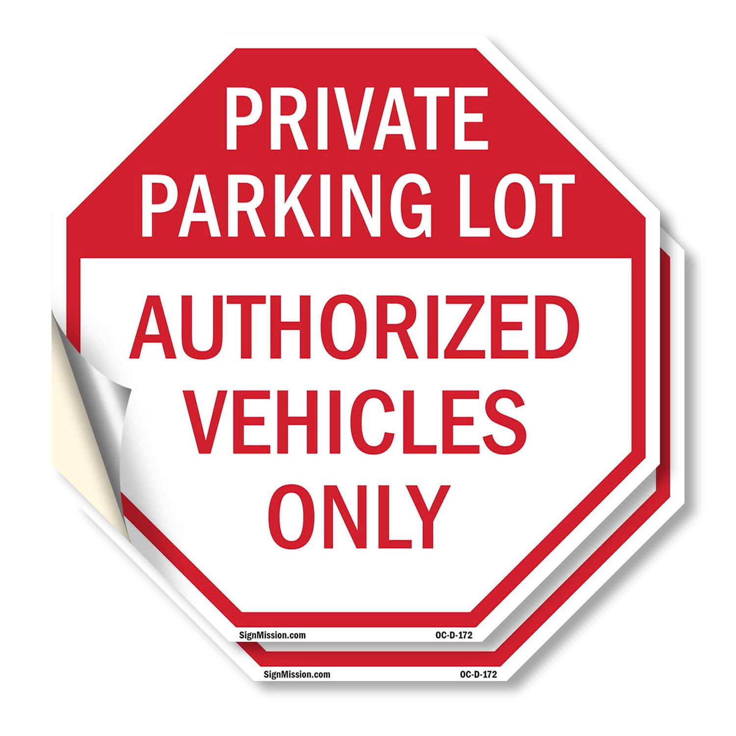 Private Parking Lot Authorized Vehicles Only (2 Pack) 18 inch X 18 inch ...