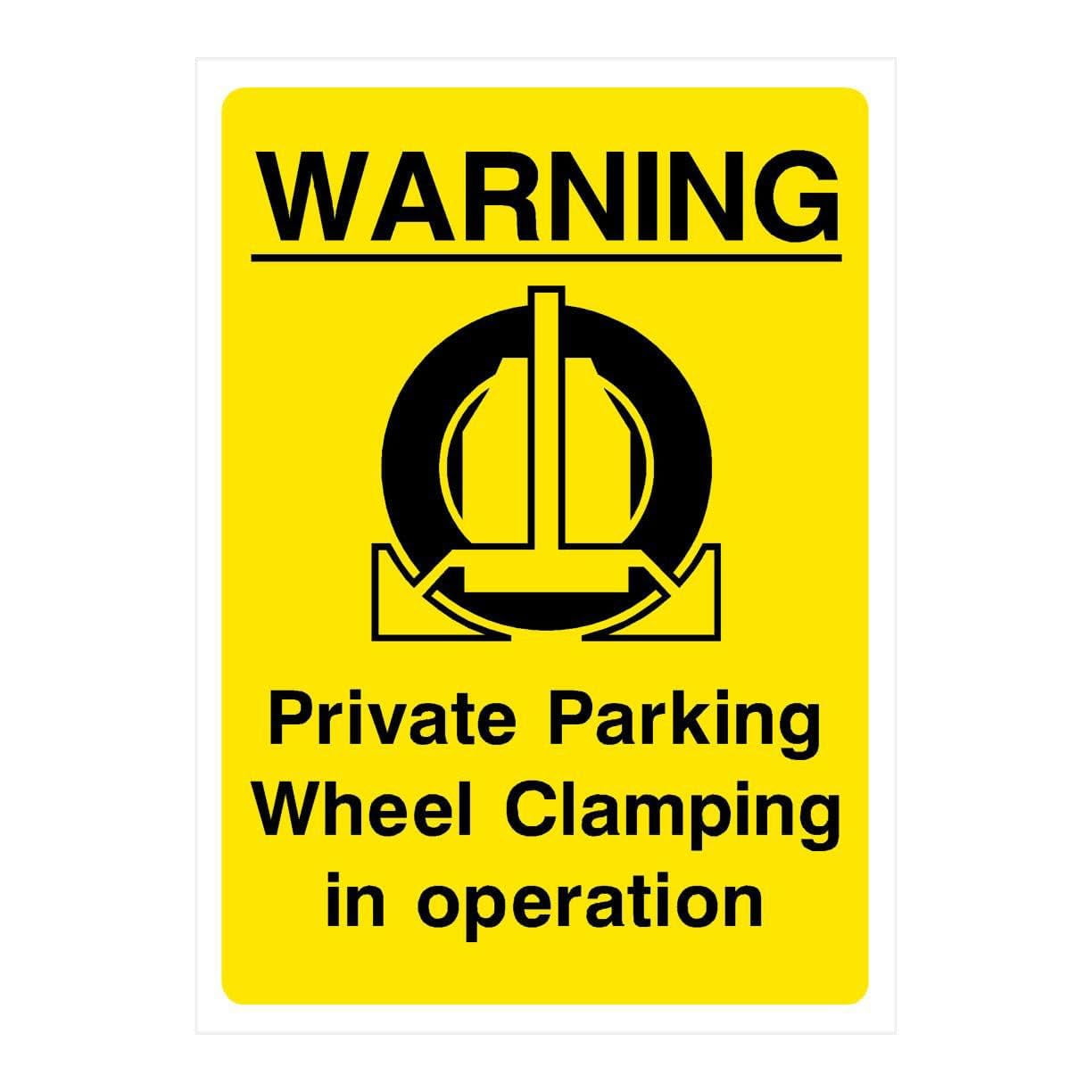 Private Parking Wheel Clamping Sign Parking Signs & Permits Metal Sign ...