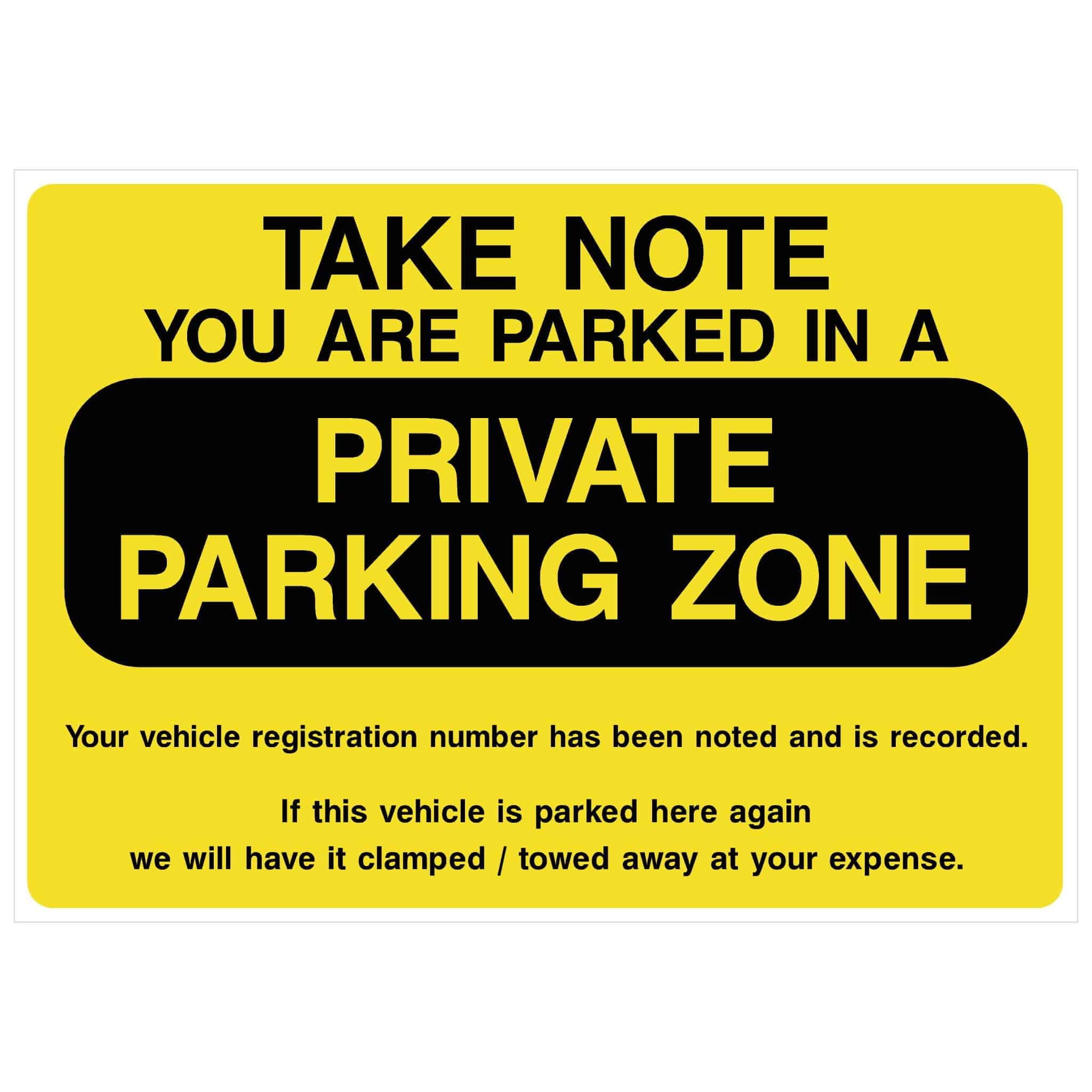 Private Parking Zone Sign Parking Signs & Permits Metal Sign - Caution ...