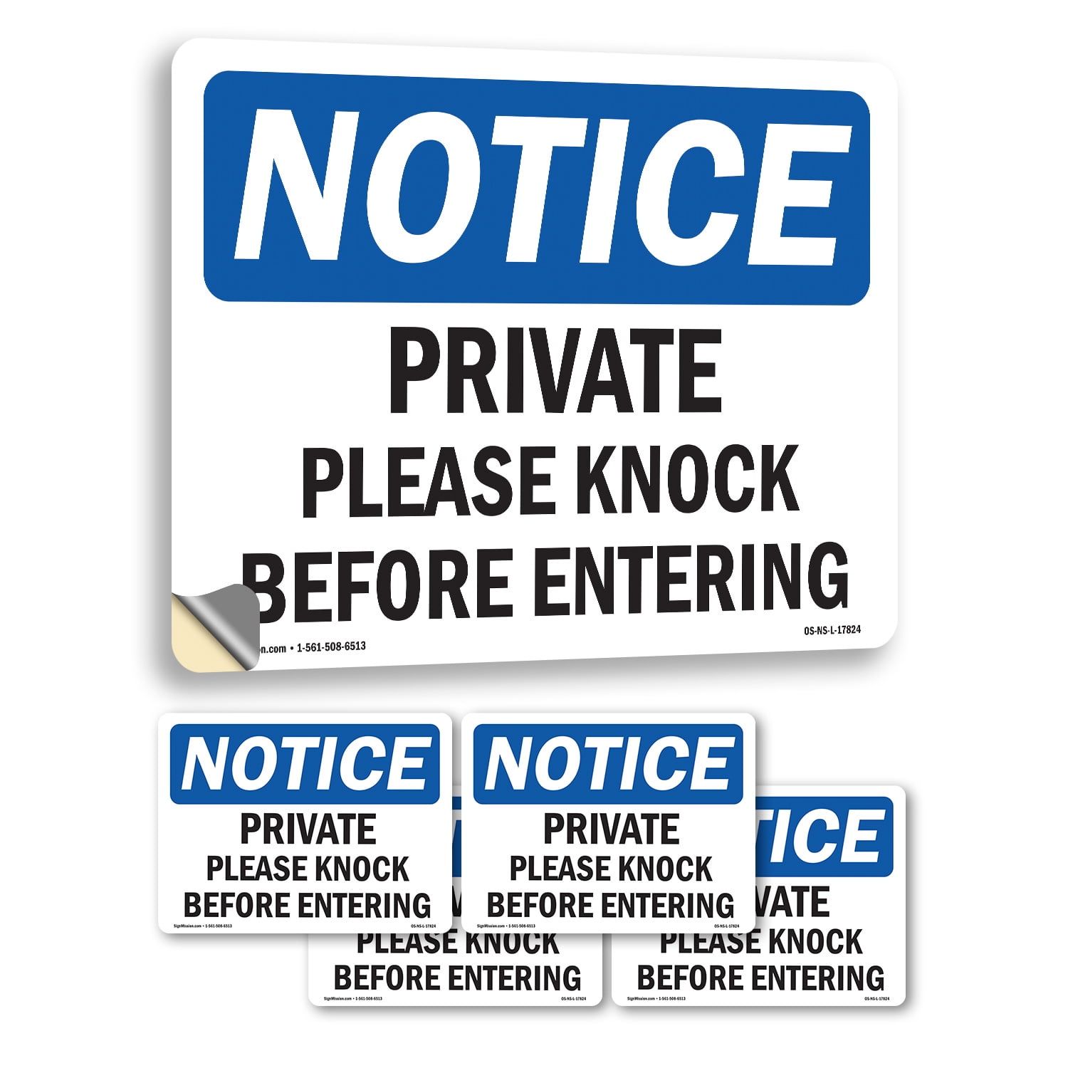 Private Please Knock Before Entering OSHA Notice Vinyl Decal Label 10 ...