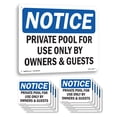 Private Pool For Use Only By Owners & Guests OSHA Notice Rigid Plastic ...