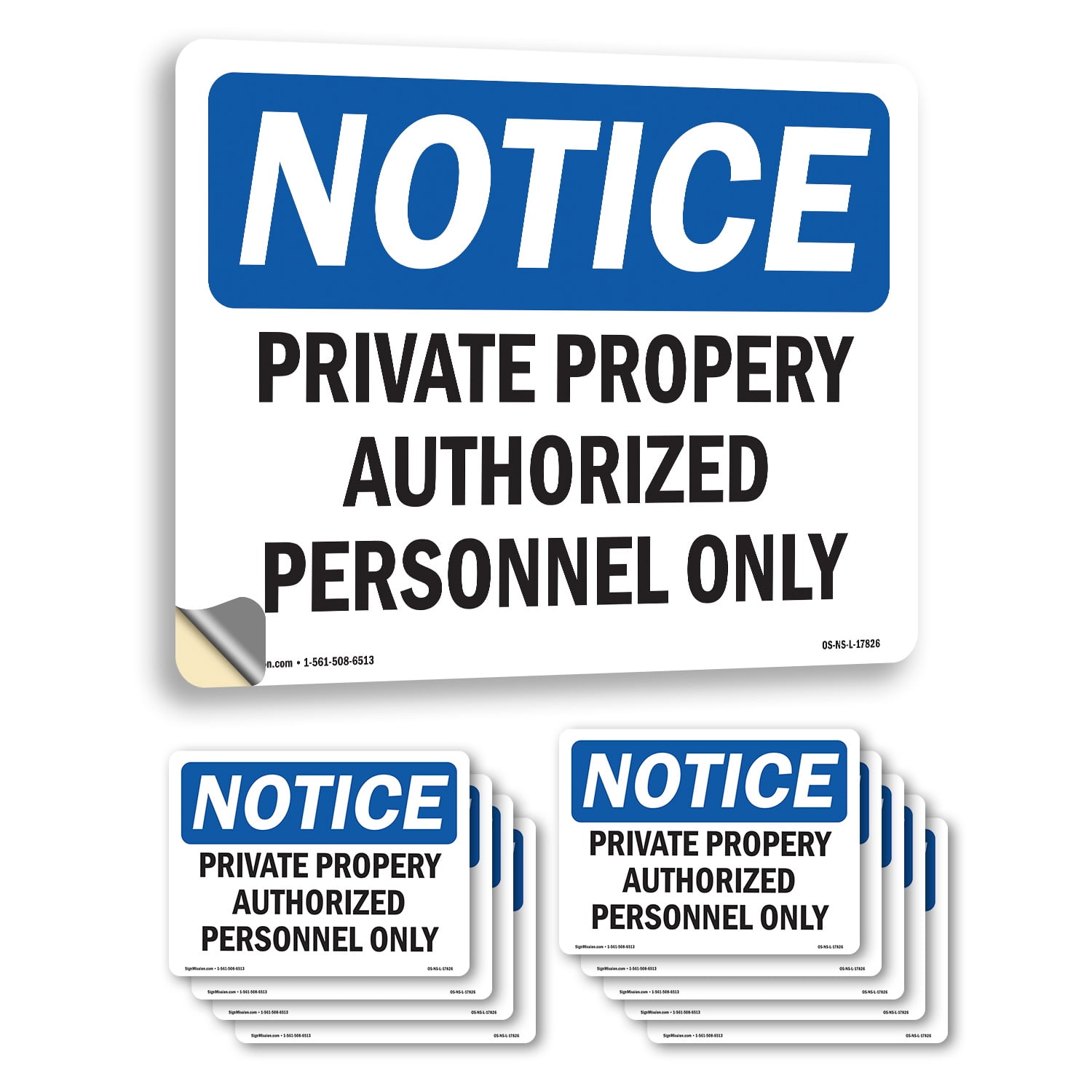Private Property Authorized Personnel Only OSHA Notice Vinyl Decal ...