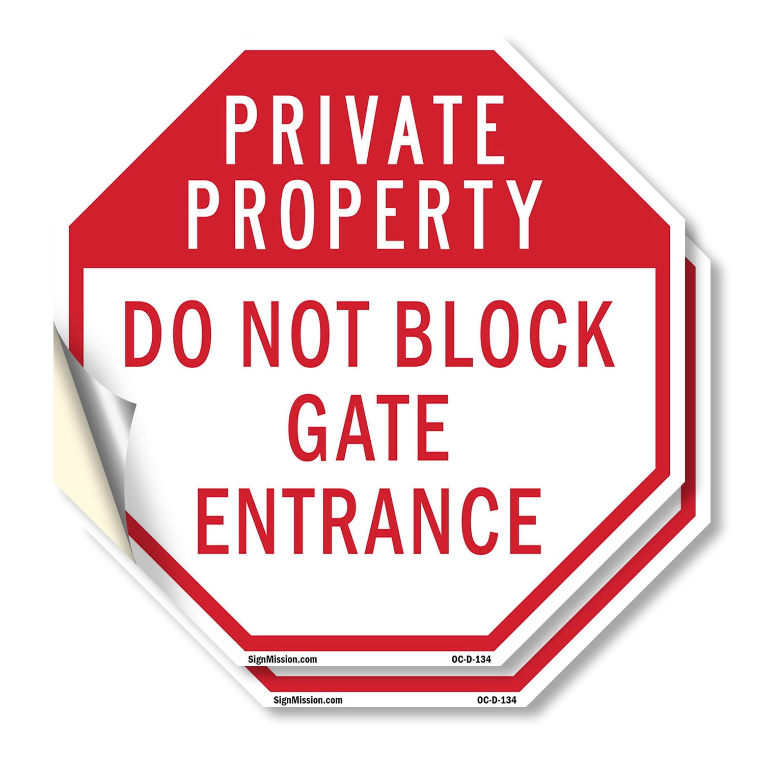 Private Property Do Not Block Gate Entrance (2 Pack) 4 inch X 4 inch ...