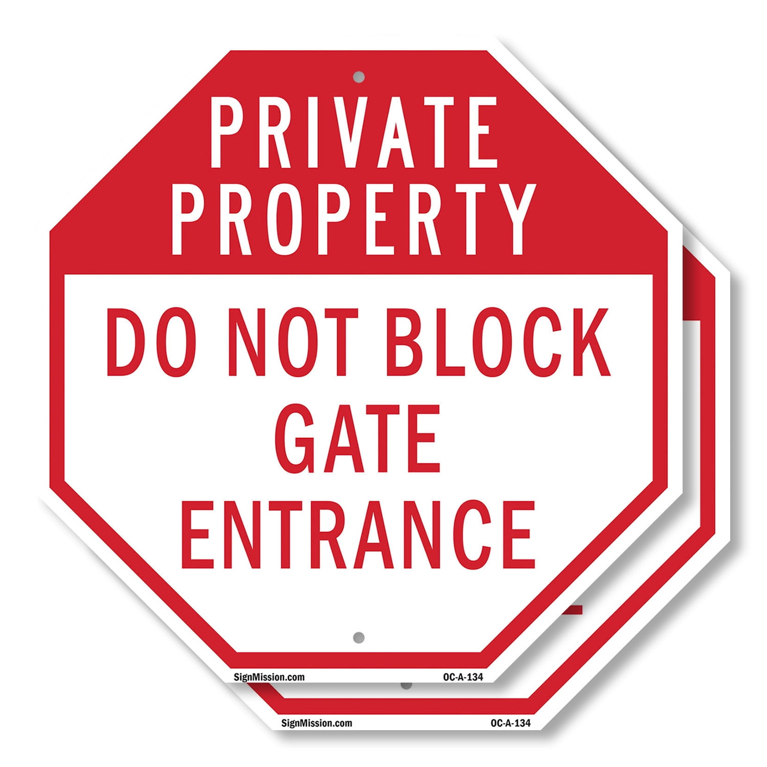 Private Property Do Not Block Gate Entrance (2 Pack) 6 inch X 6 inch ...