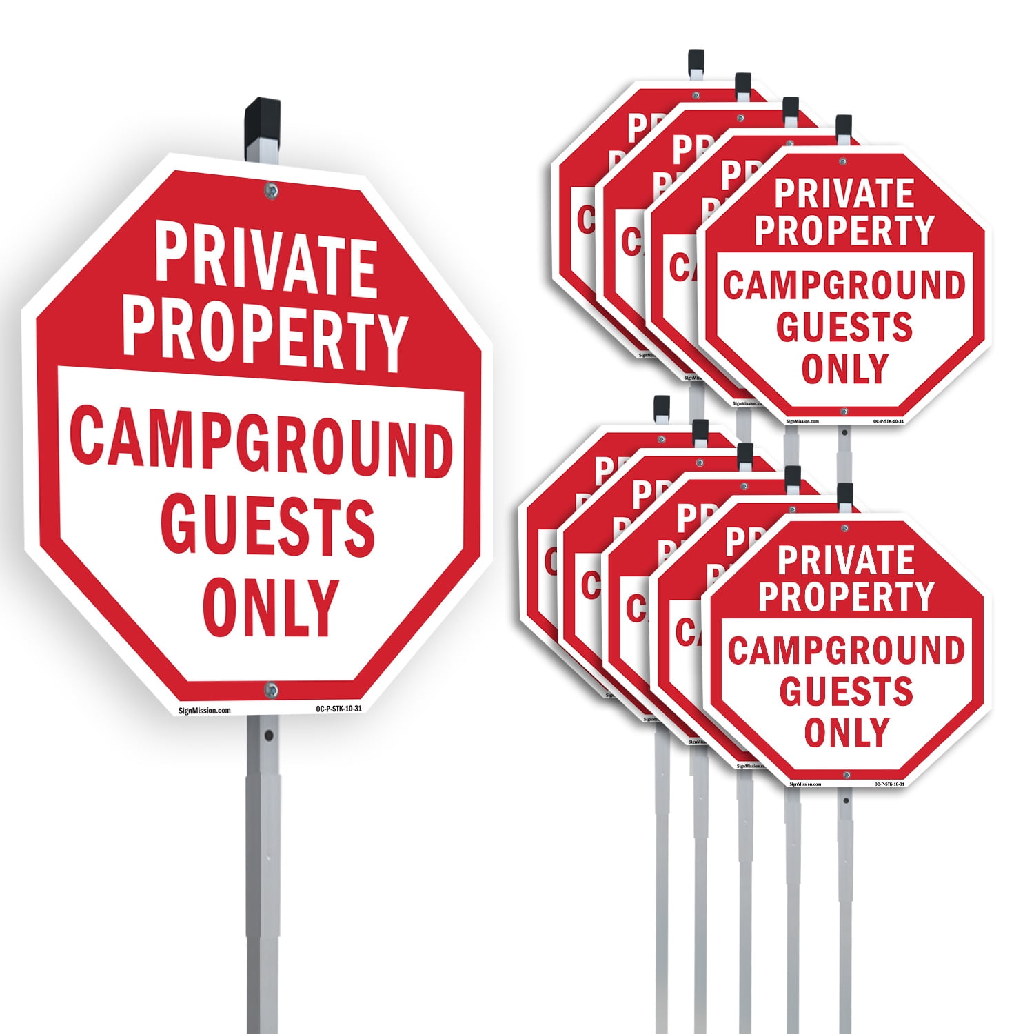 Private Property Campground Guests Only (10 Pack) 10 inch X 10 inch ...