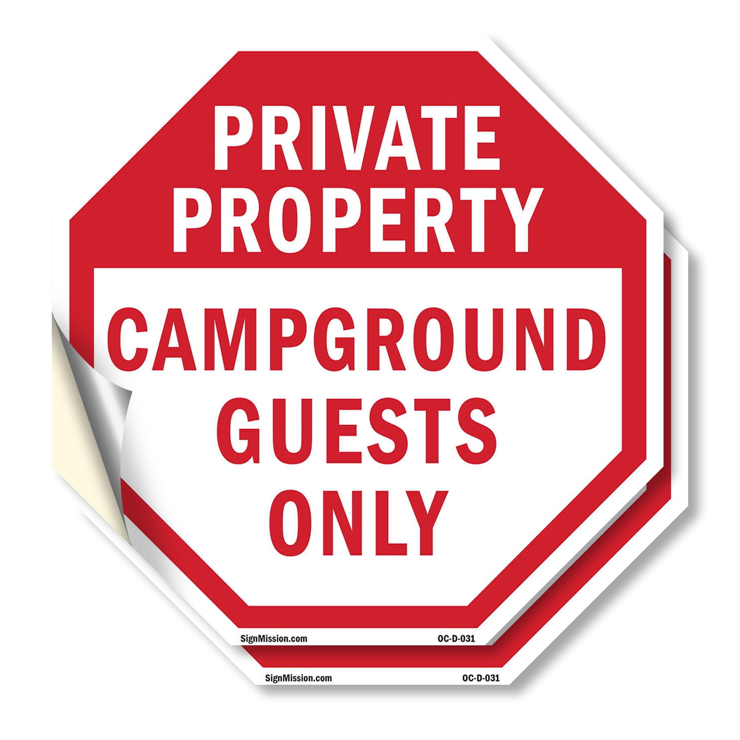 Private Property Campground Guests Only (2 Pack) 4 inch X 4 inch ...