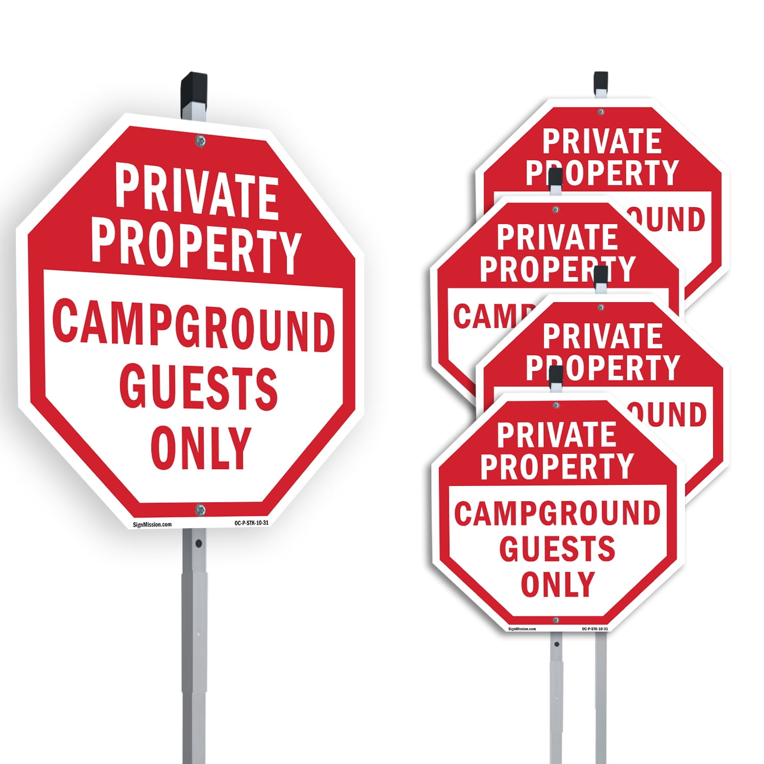 Private Property Campground Guests Only (5 Pack) 10 inch X 10 inch ...