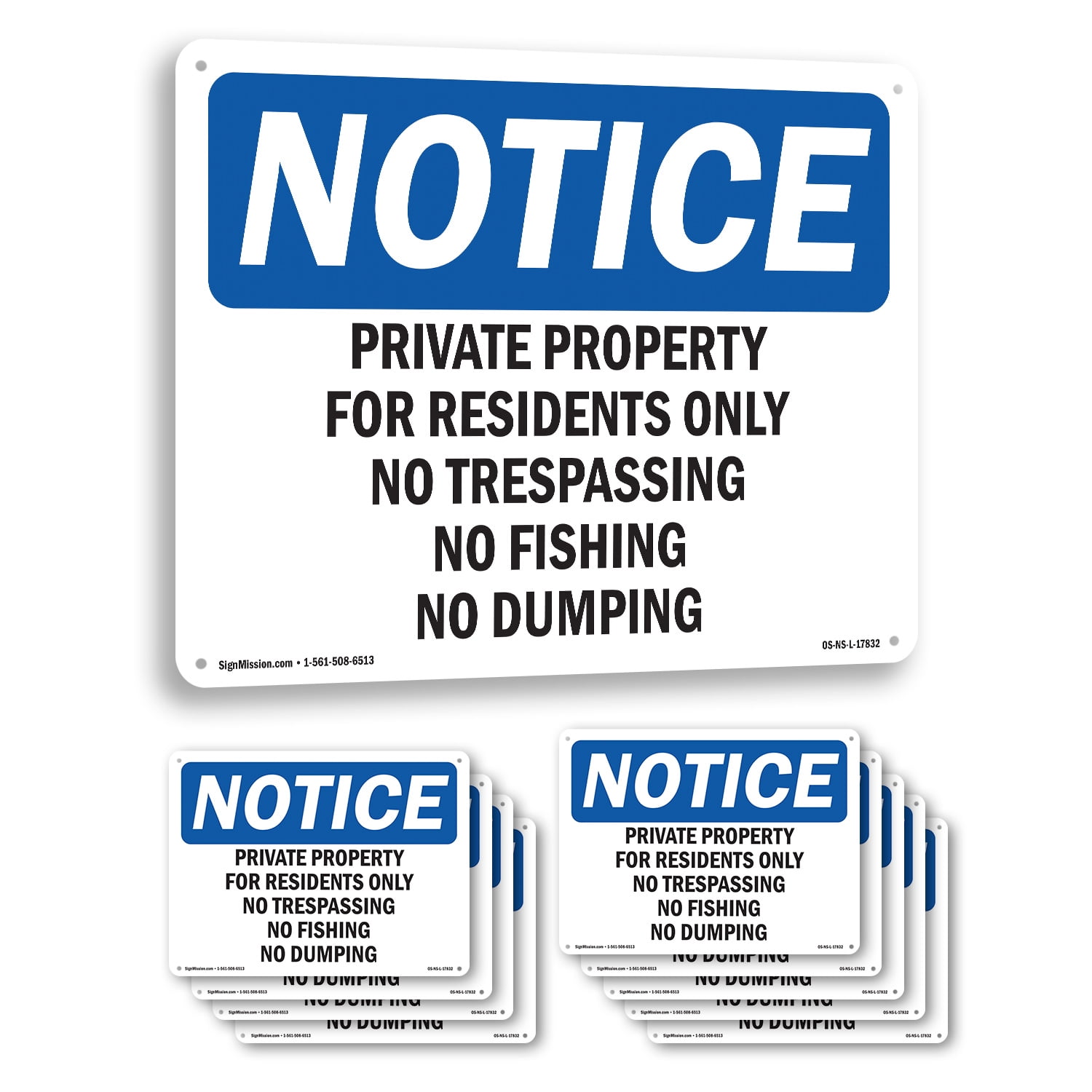 Private Property For Residents Only No Trespassing OSHA Notice Rigid ...