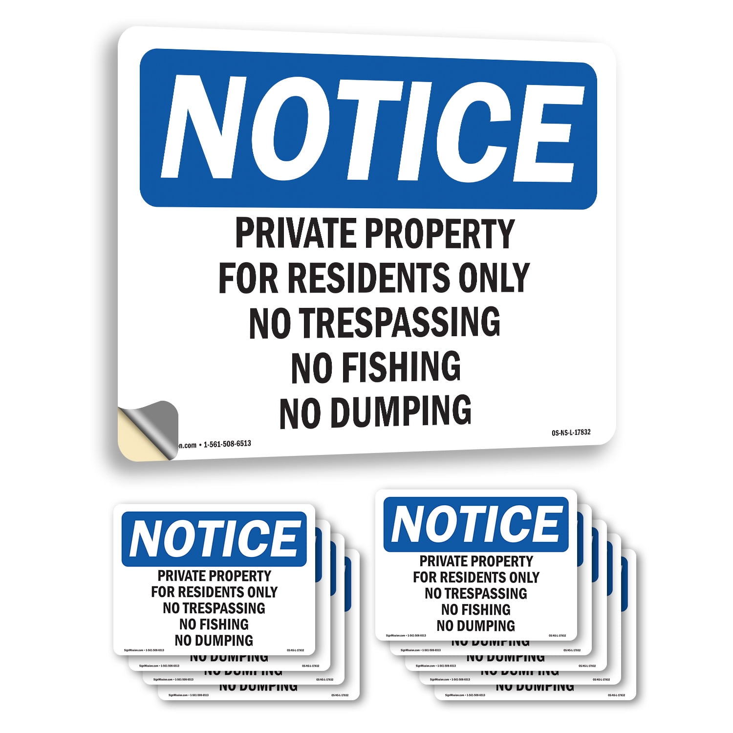 Private Property For Residents Only No Trespassing OSHA Notice Vinyl ...